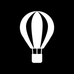 Air balloon icon aerostat symbol flat Royalty Free Vector
