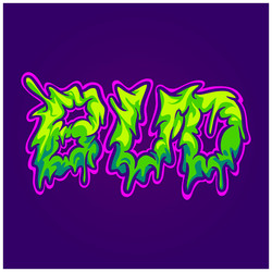 Weed 420 word melted hand lettering text Vector Image