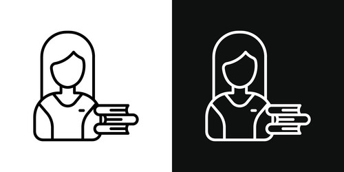 Librarian icon set library women supervisor Vector Image