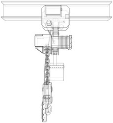 Electric winch drawing graphics Royalty Free Vector Image
