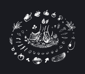 Steak Menu Chalk Drawing Vector Images (over 130)