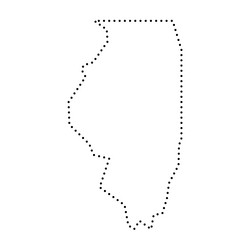 Illinois black silhouette map state of usa Vector Image