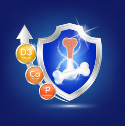 Healthy bone inside label aluminum Royalty Free Vector Image
