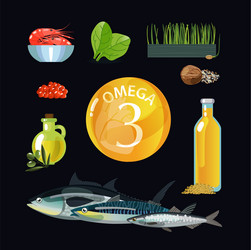 Omega 3 oil - round capsule sphere with small epa Vector Image
