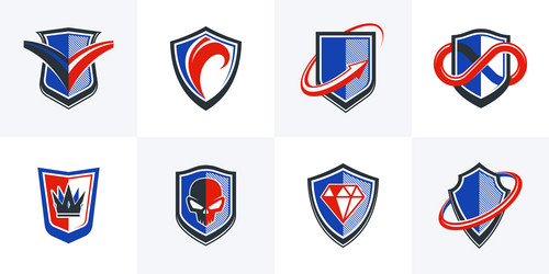 Classic shields shapes set with different Vector Image