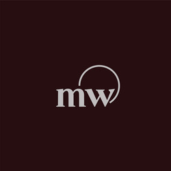 Mw initial wedding monogram logo Royalty Free Vector Image