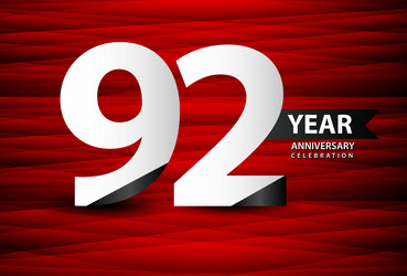92 year anniversary celebration logo silver Vector Image
