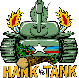 Front view a fun army tank Royalty Free Vector Image