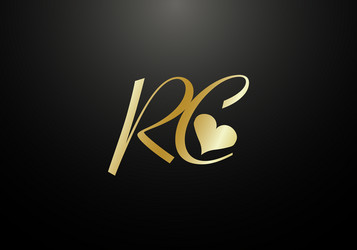 Initial monogram letter r c logo design template Vector Image