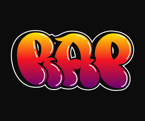 Hip hop word trippy psychedelic graffiti style Vector Image