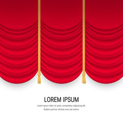 Red realistic curtains on white background Vector Image