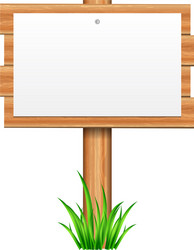 Wooden sign in grass Royalty Free Vector Image
