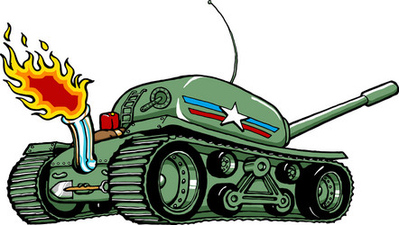 Front view a fun army tank Royalty Free Vector Image