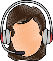 Call center receptionist avatar Royalty Free Vector Image