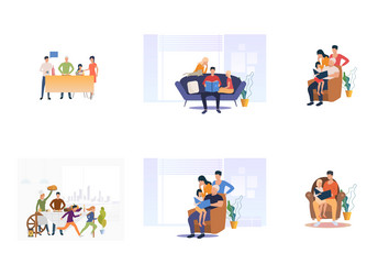 Weekend activities set Royalty Free Vector Image