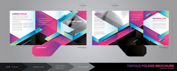 Trifold folder template Royalty Free Vector Image