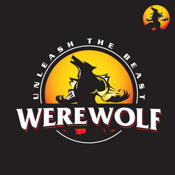 Halloween background with howling werewolf Vector Image