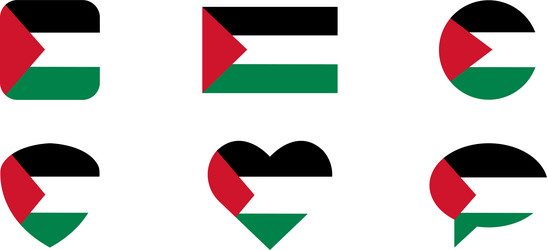 Palestine national flag icon flat isolated Vector Image