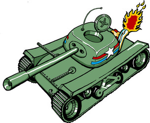 Front view a fun army tank Royalty Free Vector Image