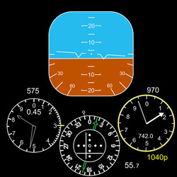 Aircraft control panel drawing Royalty Free Vector Image