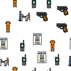 Crime scene police evidence seamless Royalty Free Vector