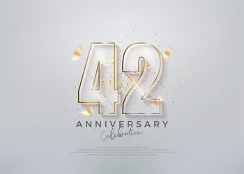 Golden number 42nd premium design with luxurious Vector Image
