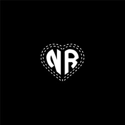 N r letter logo design on black color background Vector Image