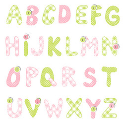 Pink cake alphabet with colorful sprinkles Vector Image