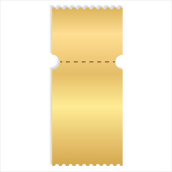 Blank golden coupon or ticket sticker Royalty Free Vector