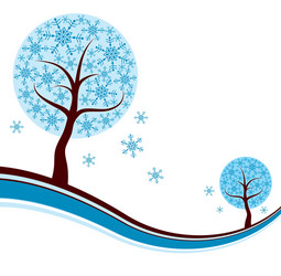 Winter tree Royalty Free Vector Image - VectorStock