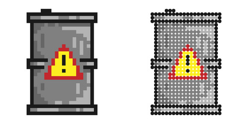 Pixel icon skull with crossbones symbol of danger Vector Image