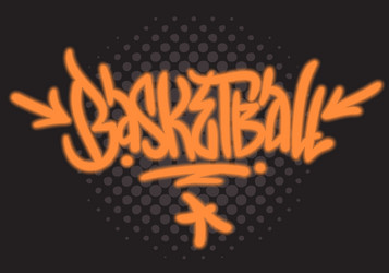 Basketball themed hand drawn brush lettering Vector Image