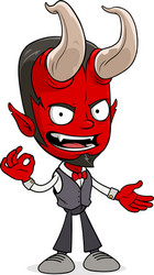 Cartoon funny red devil boy character Royalty Free Vector