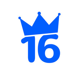 16th birthday logo 16 years celebration Royalty Free Vector