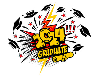2024 graduate class logo Royalty Free Vector Image