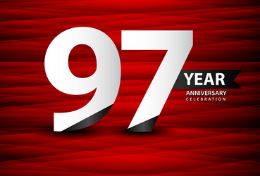 97 year anniversary celebration logo Royalty Free Vector