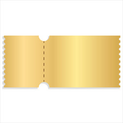 Blank golden coupon or ticket sticker Royalty Free Vector