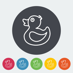 Duck with wind up icon Royalty Free Vector Image