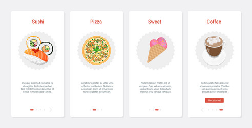 Fast food and drink takeaway line menu ux ui Vector Image