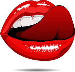 Female violet disco lips on white background Vector Image