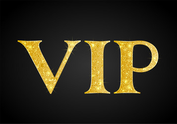 Golden glitter texture with text vip Royalty Free Vector