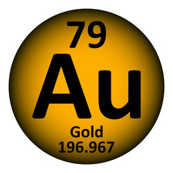 Periodic table element gold icon Royalty Free Vector Image