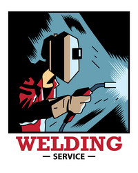 Welding workshop logo Royalty Free Vector Image