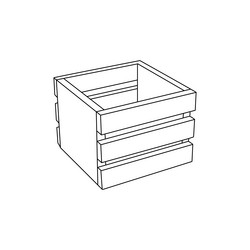 Line art empty wooden box design template Vector Image