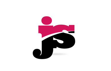 Js j s pink alphabet letter logo combination Vector Image