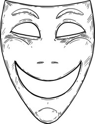 Artistic drawing of angry aggressive comedy mask Vector Image