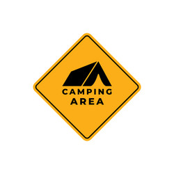 Camping zone sign place sign isolated Royalty Free Vector
