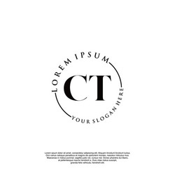 Initial ct handwriting logo with circle template Vector Image