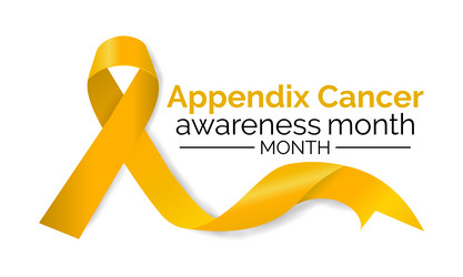 Appendix cancer awareness month calligraphy poste Vector Image