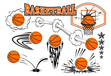 Basketball flight ball set Royalty Free Vector Image